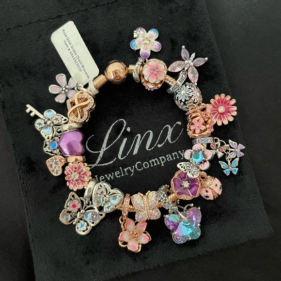 Linx | Jewelry | Linx Rose Gold Snake Chain Bracelet With Rose Gold And ...